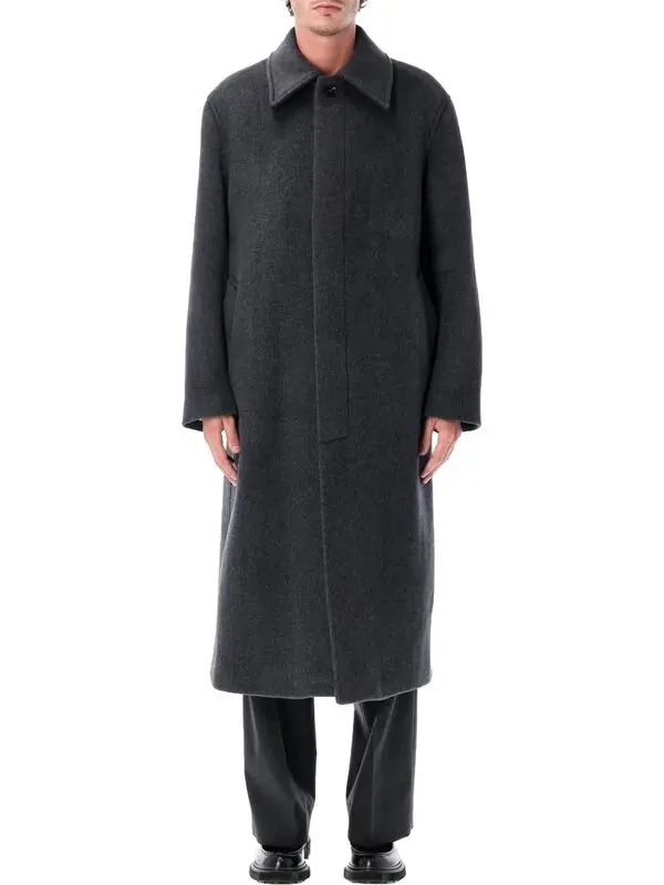 SUNFLOWER Italian Wool Long Coat - Grey