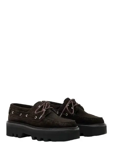 All Saints Aastha Platform Boat Shoe - Dark Brown