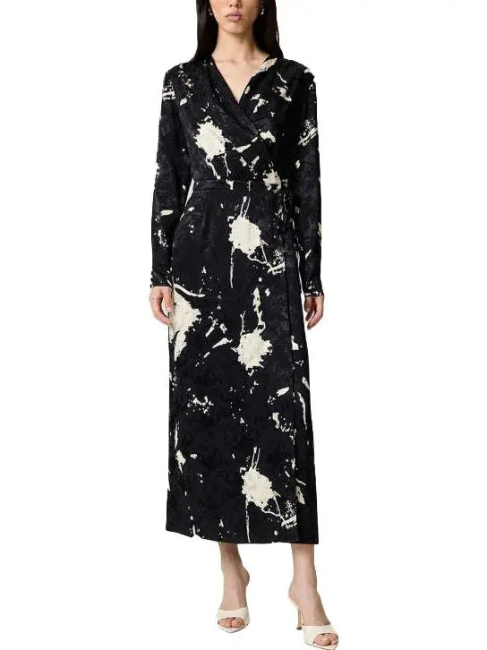 NOCTURNE Printed Wrap Maxi Dress - Multi-colored