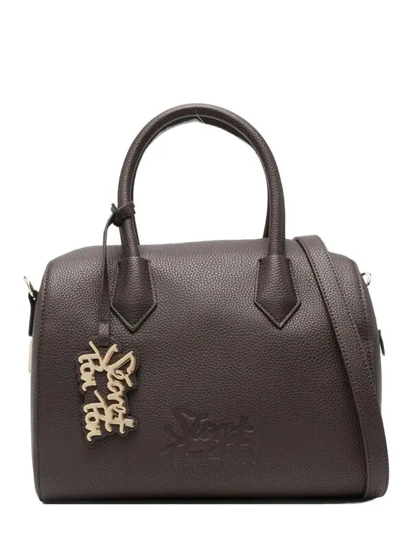 SECRET PON-PON Leather Tote With Handles - Brown