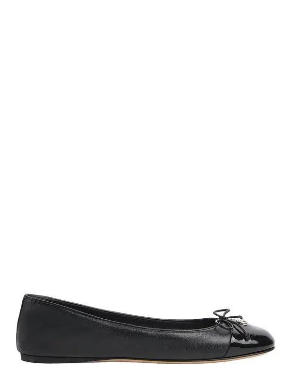 Gucci Gg Nappa Leather Ballerina Flats - Black