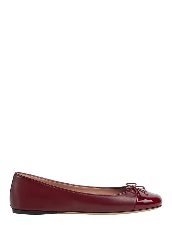 Gucci Gg Nappa Leather Ballerina Flats - Lacquer