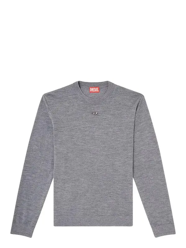 Diesel K-valiam Cutout Logo Crewneck Sweater - Melange Gr