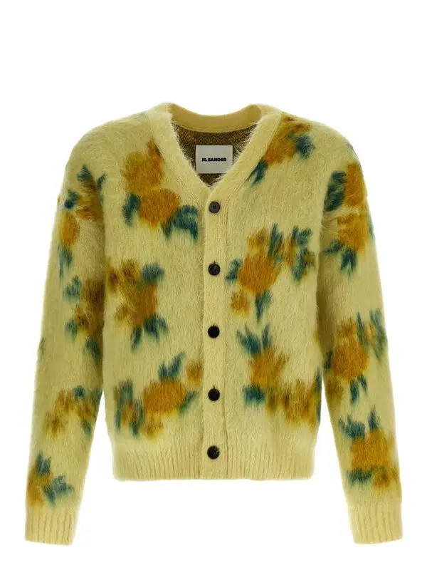 JIL SANDER Mohair-silk Blend Cardigan - Yellow