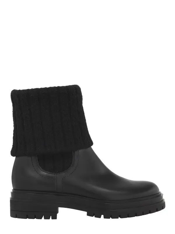 GIANVITO ROSSI Tenney Chelsea Booties - Black - Fabric