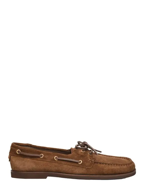 GIANVITO ROSSI Vandée Boat Shoe - Brown - Suede