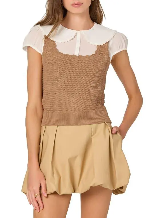 Astr The Label Layered Sweater Vest - Biscoff