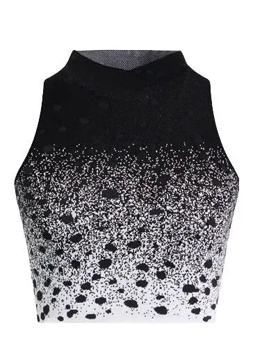 SSHEENA Jacquard Knit Crop Top - Black