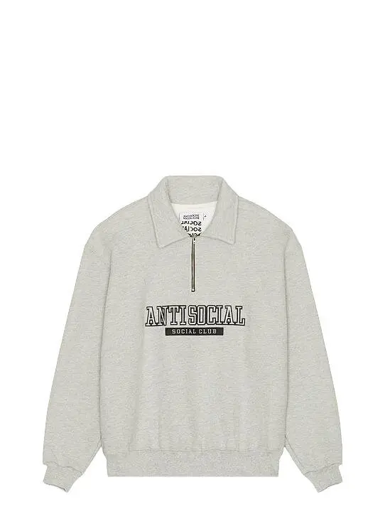 ANTI SOCIAL SOCIAL CLUB Felt The Same Applique Quarter Zip - Gray