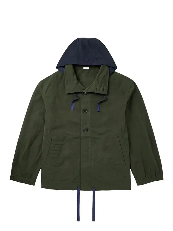 Thom Browne Waxed-canvas And Shell Hooded Parka - Green