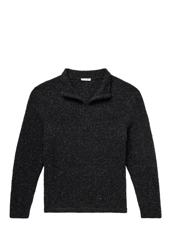 THE ROW Cusko Cashmere-blend Bouclé Half-zip Sweater - Gray