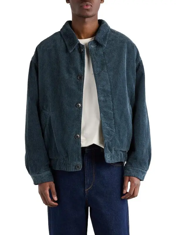 Isabel Marant Nelvil Oversize Corduroy Jacket - Storm Blue