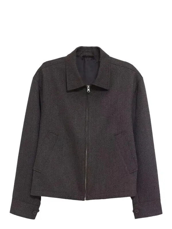 MFPEN Mail Stripe Zip Jacket - Brown