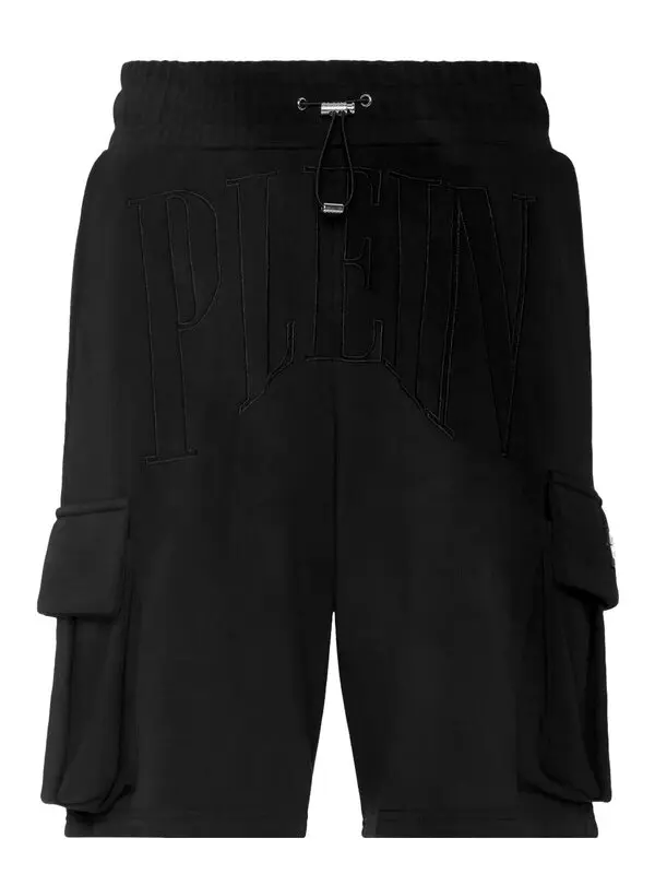Philipp Plein Logo Cargo Track Shorts - Black