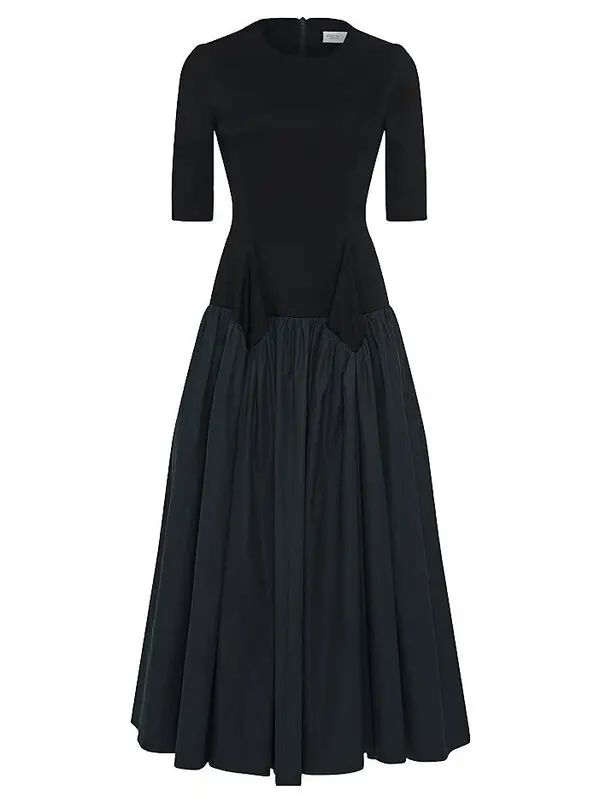 Rosetta Getty Gathered Drop Waist Dress - Black