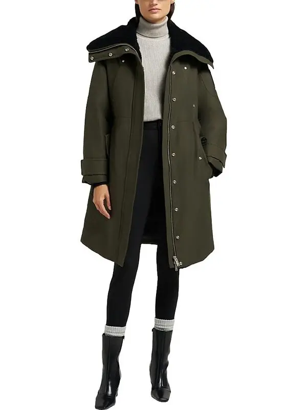 Moose Knuckles Storm Shearling Lined Parka - Dark Olive