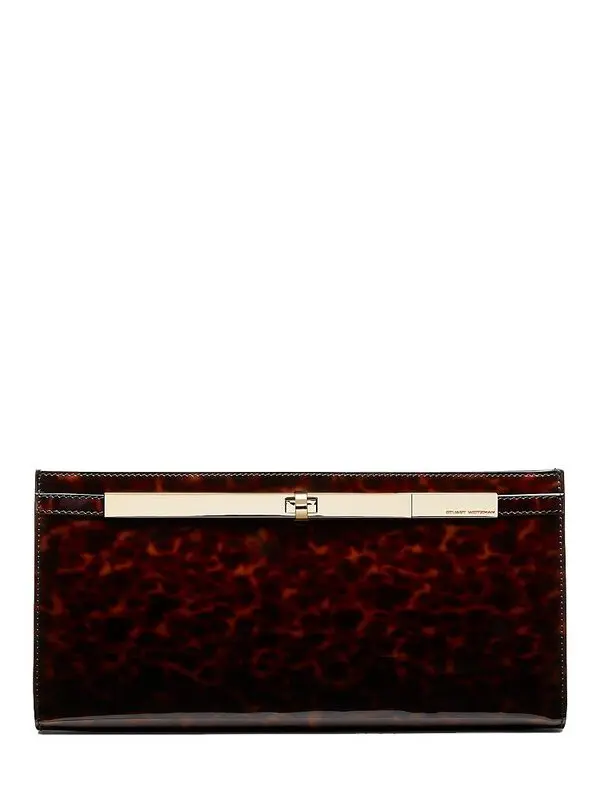 STUART WEITZMAN Posh Clutch - Dark Brown