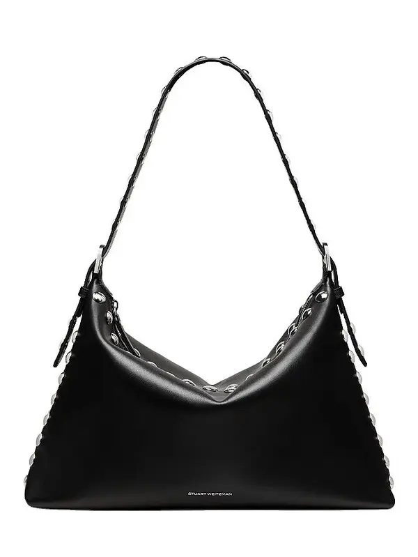 STUART WEITZMAN Studded Shoulder Bag - Black/silver