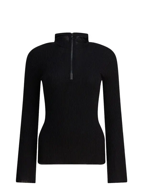 Brunello Cucinelli Hooded Half-zip Sweater - Black