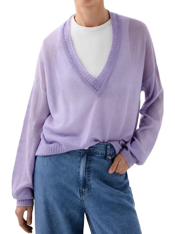 SCALPERS Alpaca Blend V-neck Jumper - Lilac
