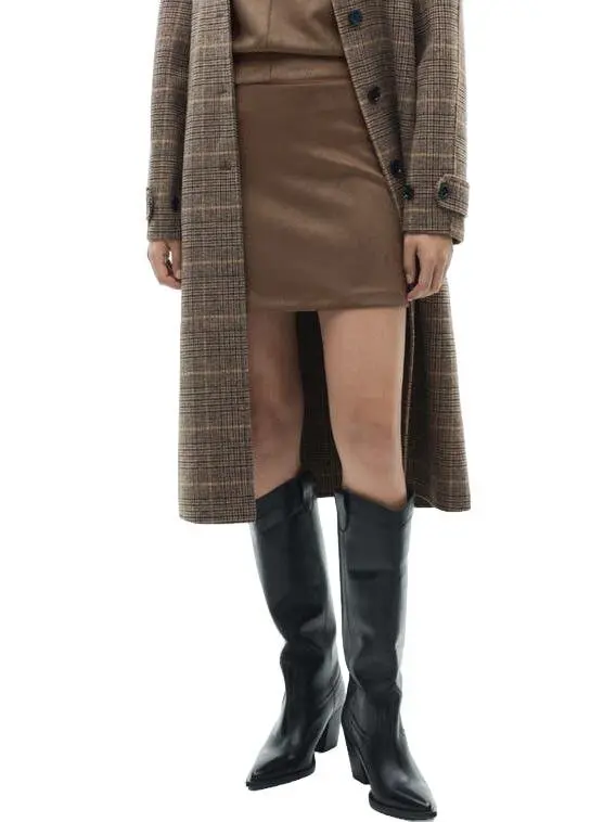 Mango Faux Leather Mini Skirt - Light/pastel Brown