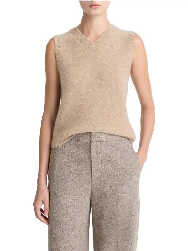 Vince Donegal Plush Cashmere Sweater Vest - Multicolor