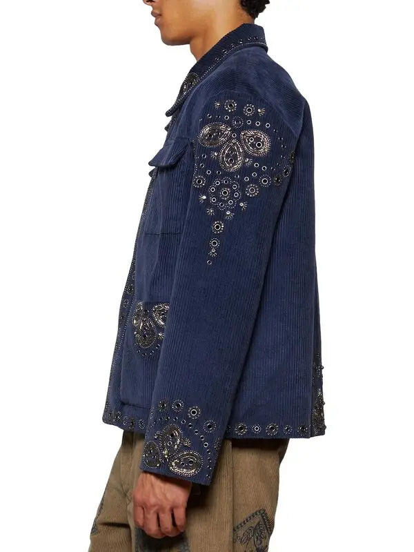 BAZISZT Velura Corduroy Jacket - Navy