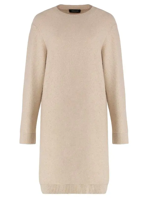 Fabiana Filippi Knitted Dress With Sequins - Beige