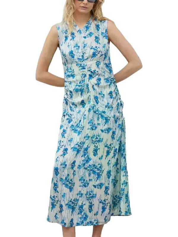 Day Birger Et Mikkelsen Floral Gathered Midi Dress - White