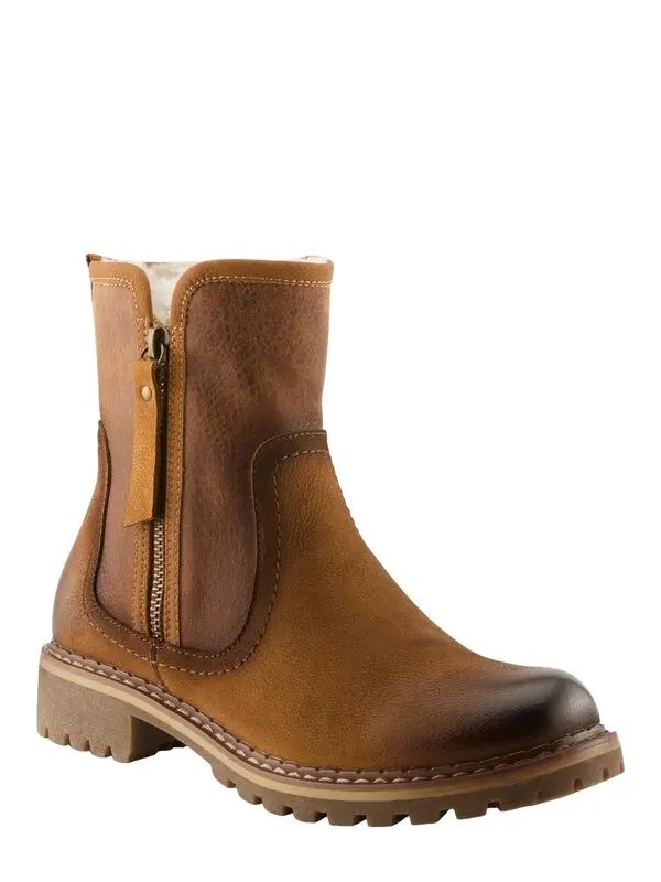 SPRING STEP SHOES Jovany Faux-fur Lined Ankle Boots - Cognac
