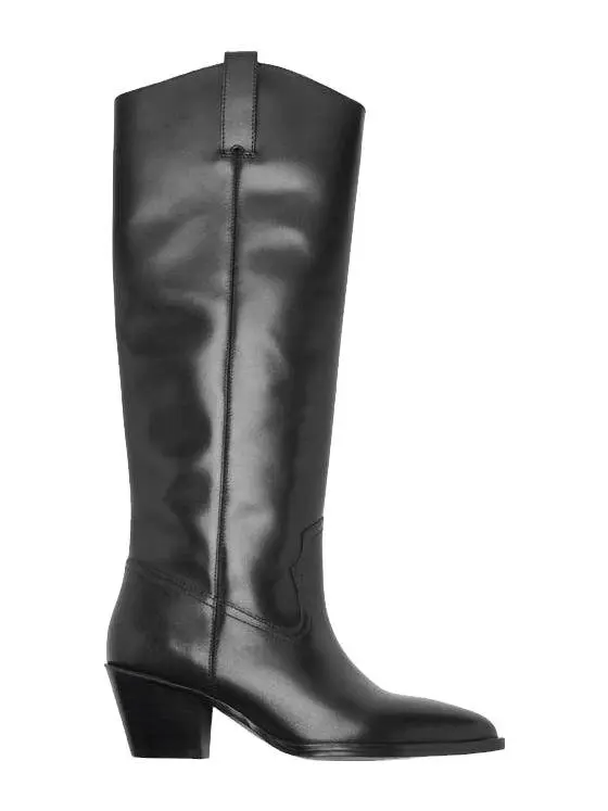 Mango Lorrain Western Boots - Black