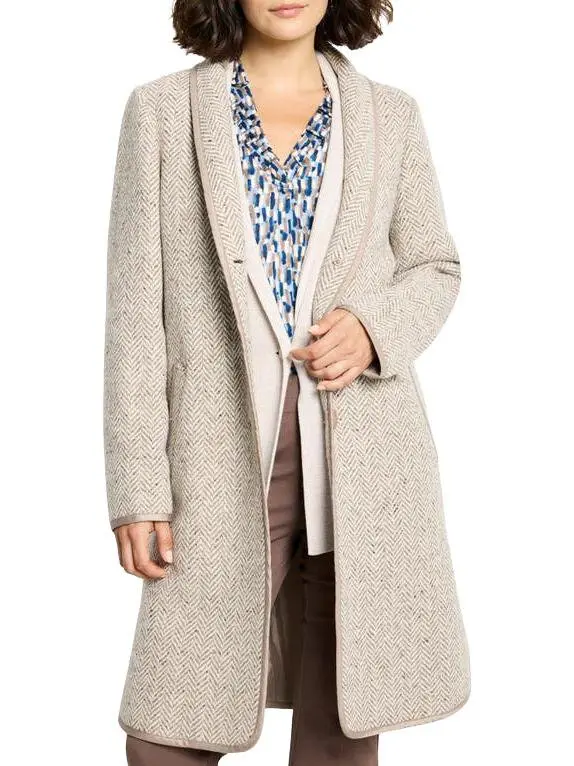 NIC+ZOE Herringbone Topcoat - Sand Dune