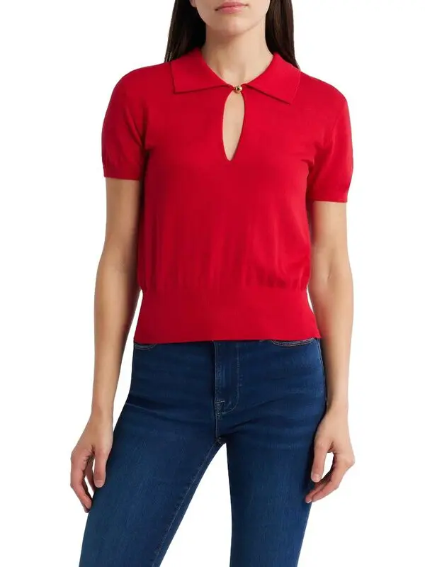 FRAME The Keyhole Polo - Bright Raspberry