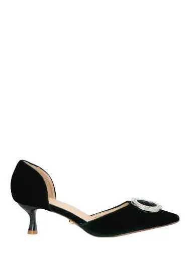 TWENTY FOUR HAITCH D'orsay Pumps With Velvet Finish - Green