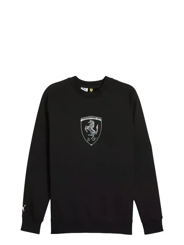 PUMA X Scuderia Ferrari Shield-graphic Cotton Sweatshirt - Black