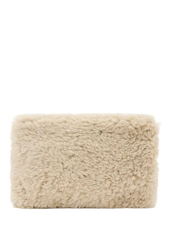All Saints Bettina Shearling Clutch - Natural