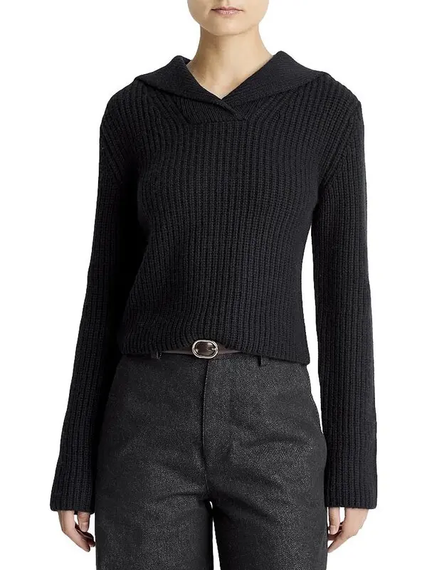 Vince Ribbed Sailor Collar Sweater - Coastal