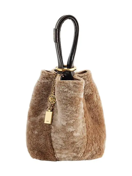 Chloé Spin Small Shearling Tote Bag - Snake