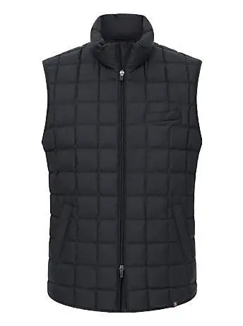 Boggi Milano High-neck Quilted Shell-down Gilet - Navy Blue