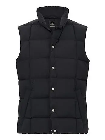 Boggi Milano Shell-down Gilet With Stand Collar - Black
