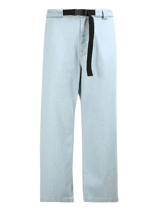 Moncler Bleached Denim Jeans With Belted Waist - Blue