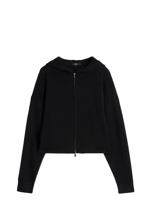 7 For All Mankind Cashmere Zipper Hoodie - Gray