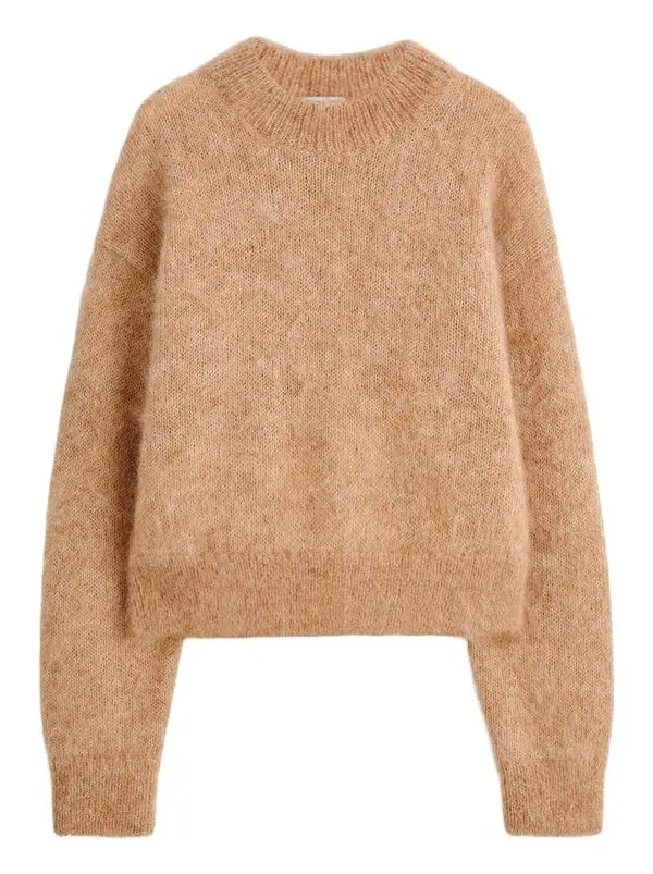 Cos Mohair-wool Crew-neck Jumper - Beige