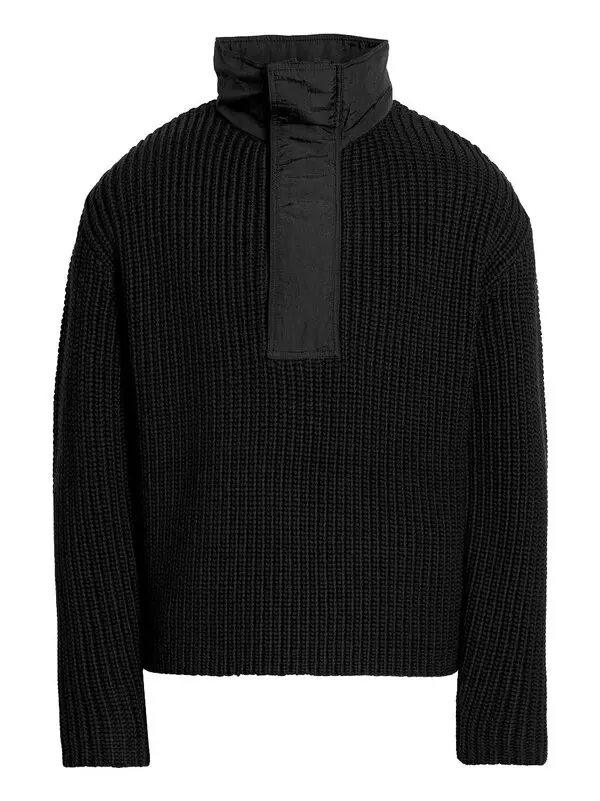 Rag & Bone Sweeney Shell-trimmed Wool-blend Sweater - Black