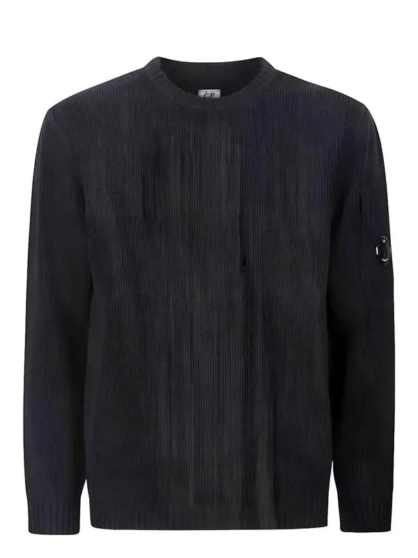 C.P. COMPANY Ribbed Crew-neck Sweater - Blue