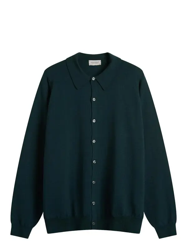 John Smedley Tibor Merino Wool Button Through - Richardson Green