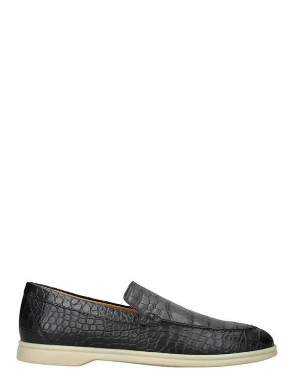BROTINI Alligator Skin Loafers - Black
