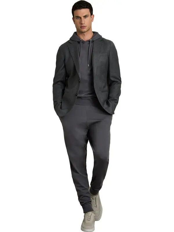 REISS Billings Merino-blend Stretch Joggers - Blackened Blue