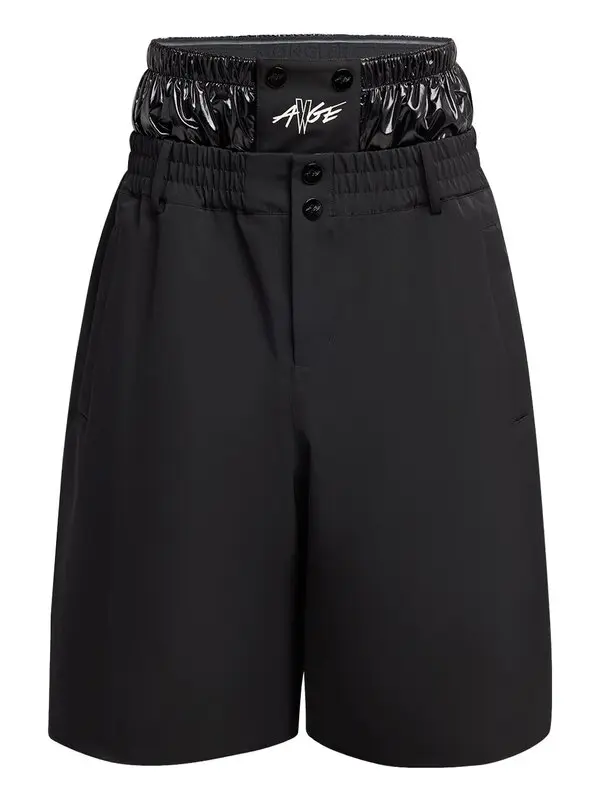 Moncler Padded Waistband Stretch Nylon Shorts - Black