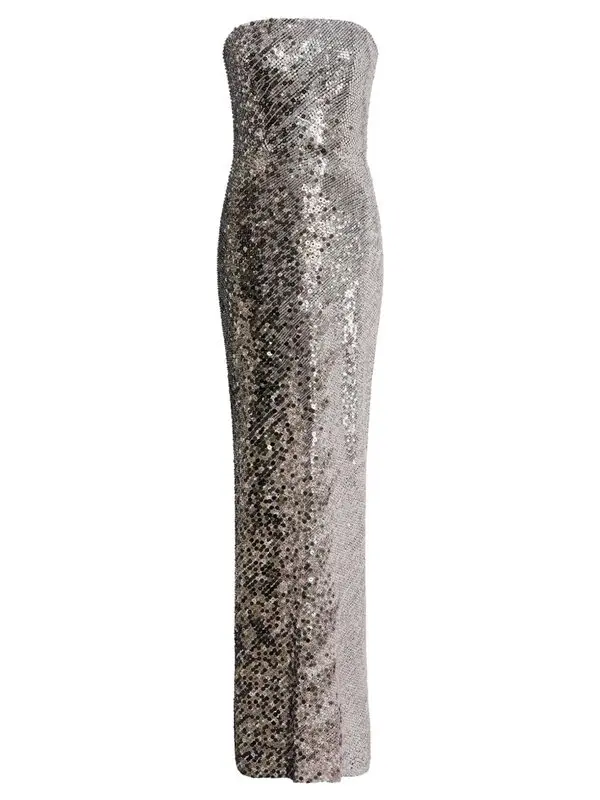 Jenny Packham Caron Sequined Gown - Silver